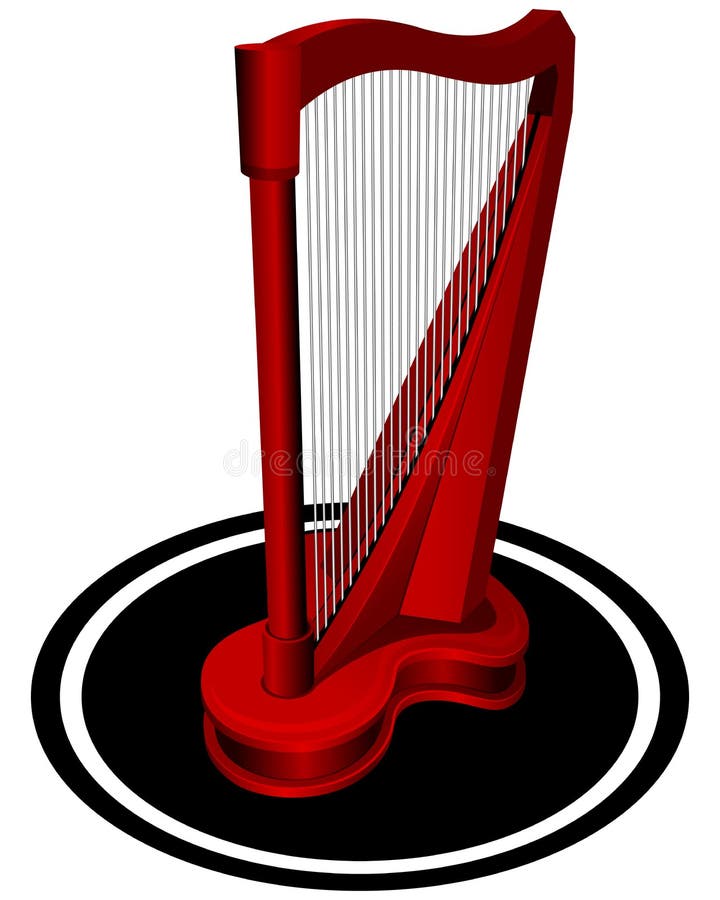 Small red Harp stock vector. Illustration of icon, string - 36737546