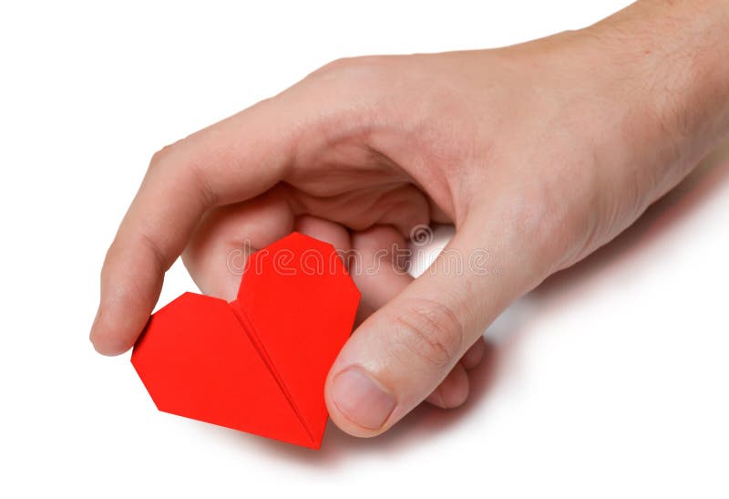 Small Red Heart in Men`s Hand Stock Image - Image of healthy, february ...