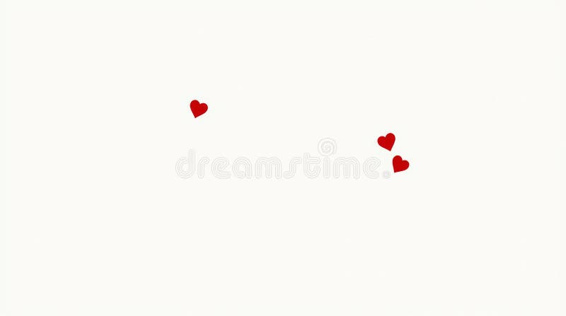 Small Red Hearts Scattered Asymmetrically Across a Plain White ...