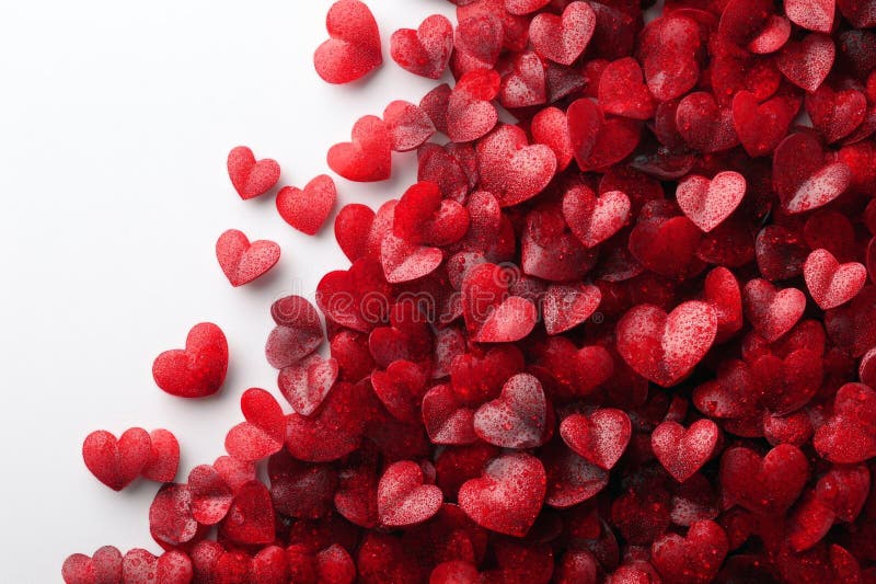 Small Red Hearts with Water Drops Creating Romantic Feeling for ...
