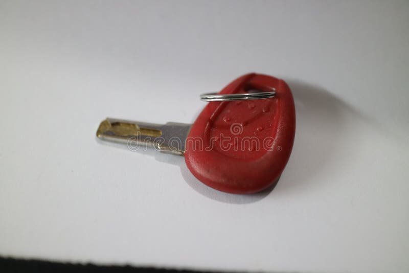 Small Red Key on a White Background Stock Image - Image of protection ...