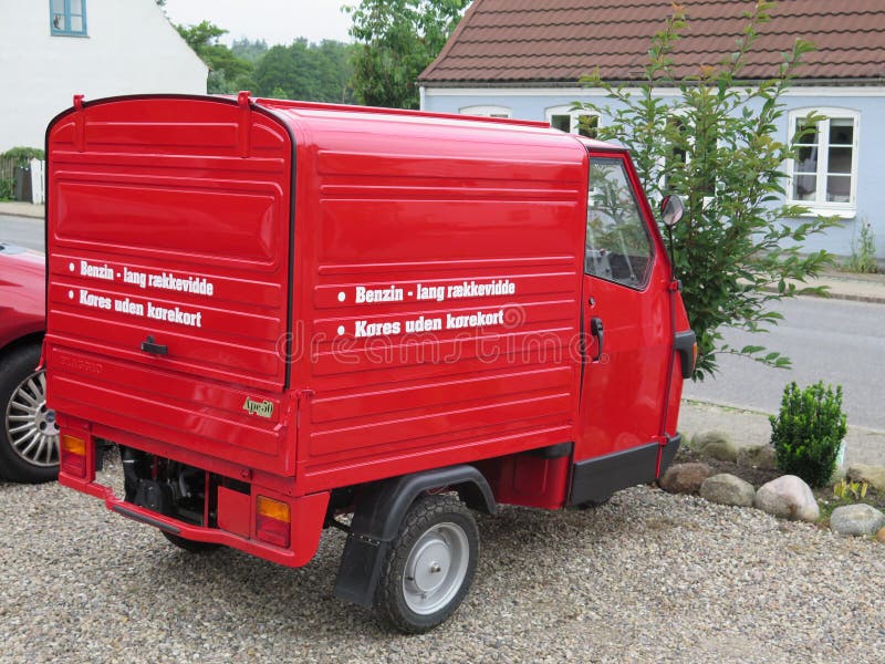 A Lorry With A Small Caravan Inside The Trailer On The Back Editorial ...