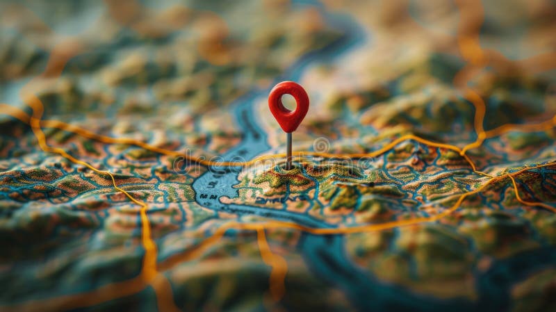 Small Red Marker on Map stock image. Image of symbol - 314785731