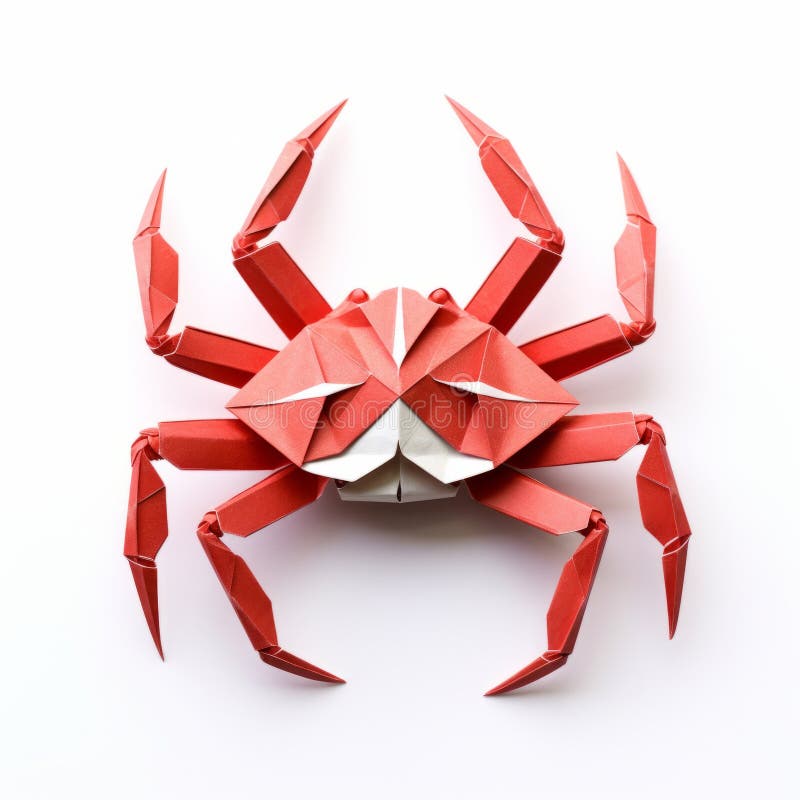 Serene Maritime Origami Crab with Bold Structural Design Stock ...