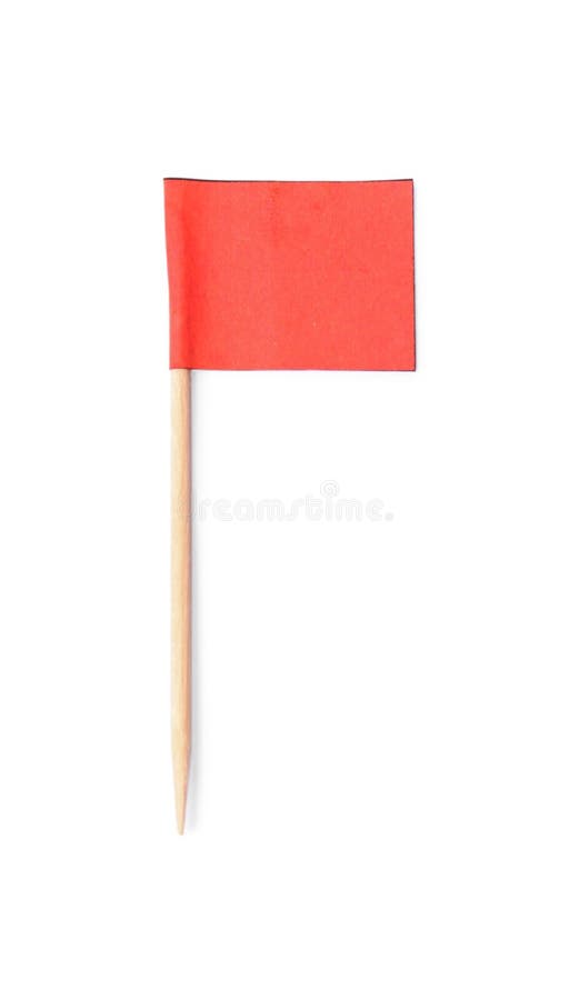 Small Red Paper Flag Isolated on White, Top View Stock Image - Image of ...