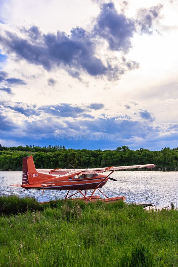 Small Red Plane Sitting Water Stock Photos - Free & Royalty-Free Stock ...