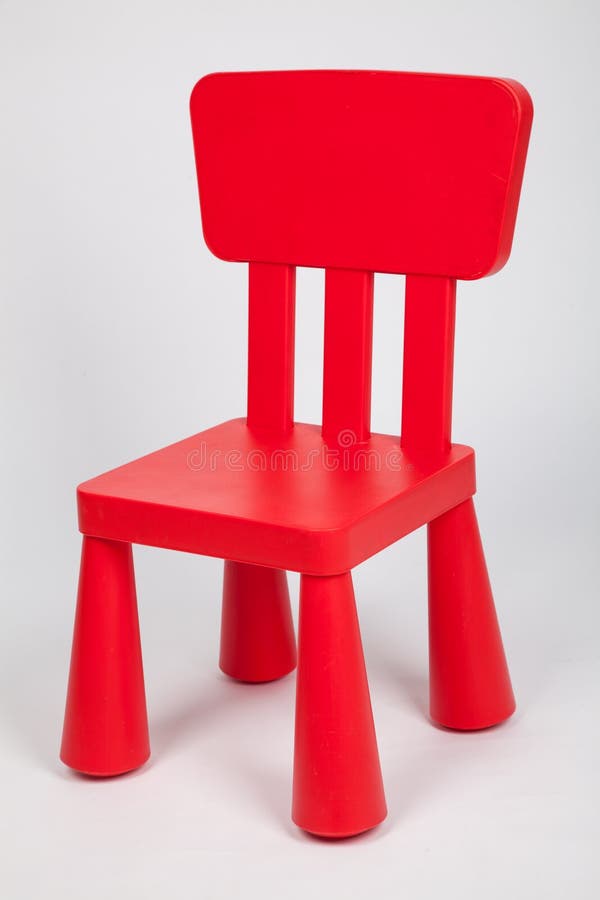 Small Red Plastic Children`s Chair Stock Photo - Image of chair ...