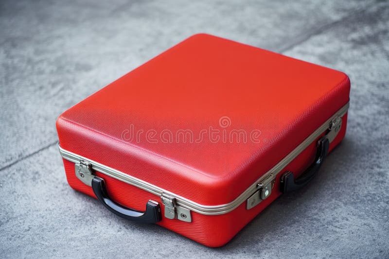 A Small Red Suitcase Sits on the Grassy Ground, Possibly Abandoned or ...
