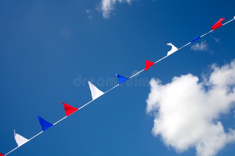Small Red White and Blue Flags Stock Image - Image of blue, clouds: 2766993