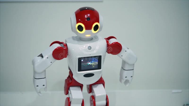 Robot Dancing. Robotic Modern Technology. the Robot Looks into the ...