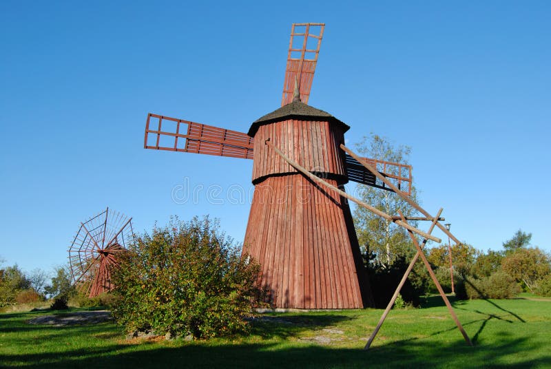 Small Wooden Windmill stock photo. Image of restoration - 26705906