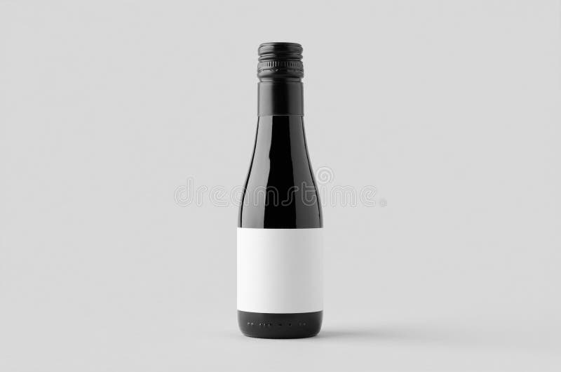 Small Red Wine Bottle Mockup. Burgundy, Alsace, Rhone Shape Stock Photo ...