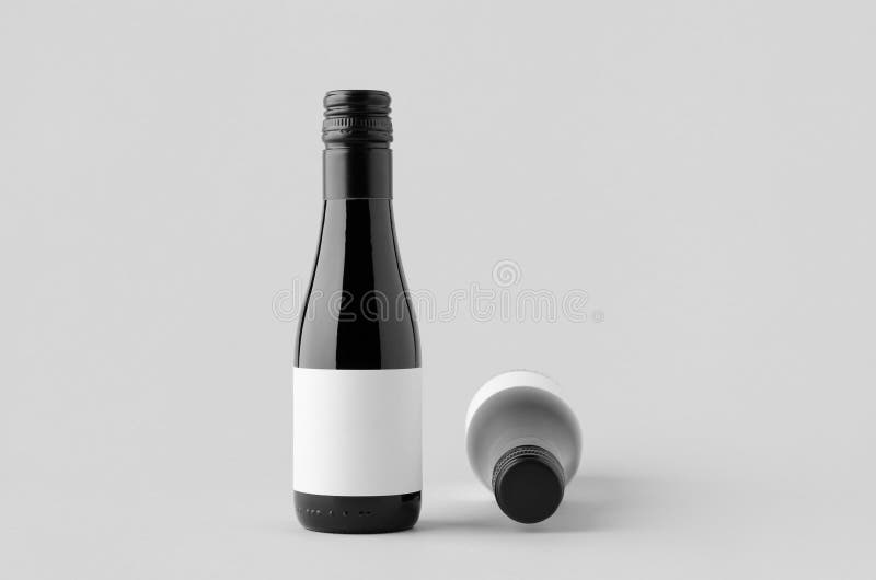 Small Red Wine Bottle Mockup. Burgundy, Alsace, Rhone Shape Stock Photo ...