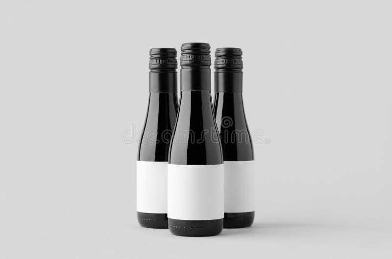 Small Red Wine Bottle Mockup. Burgundy, Alsace, Rhone Shape Stock Photo ...