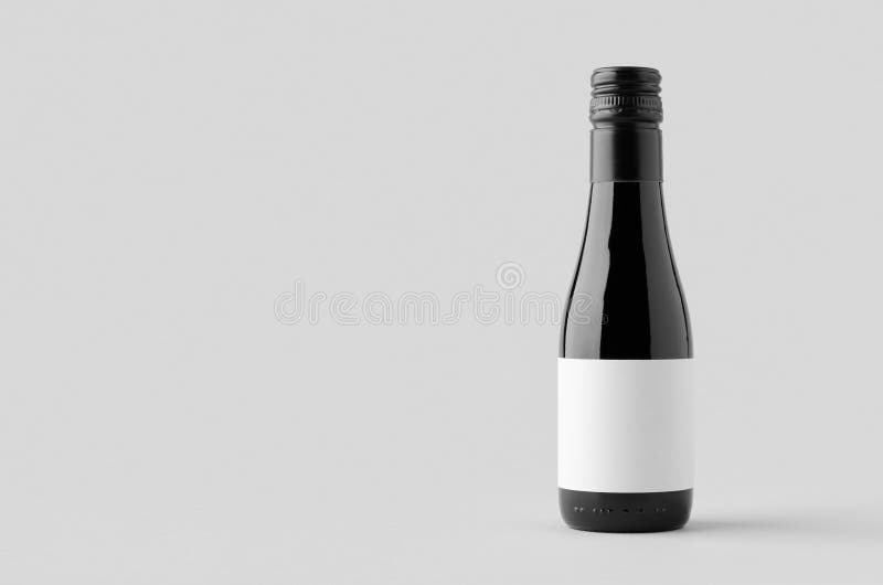 Small Red Wine Bottle Mockup. Burgundy, Alsace, Rhone Shape Stock Photo ...
