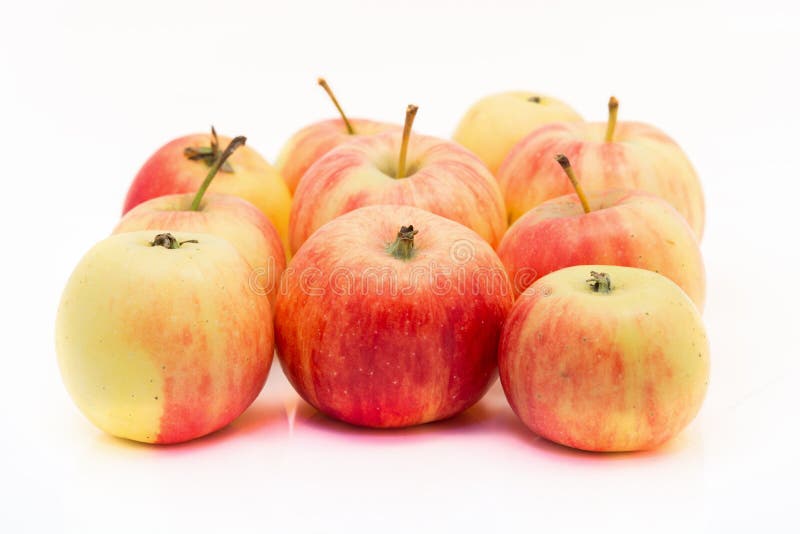 Small Red and Yellow Apples Isolated Stock Photo - Image of fruit ...