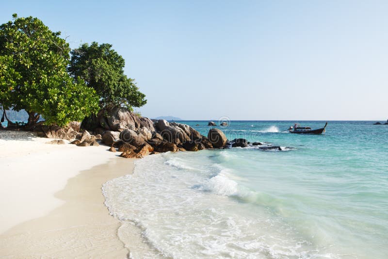 Small remote beach stock image. Image of island, blue - 12955537