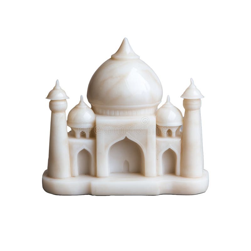Small Replica of the Taj Mahal in White Marble, Isolated on a ...