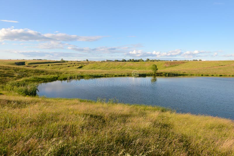 Small Reservoir in a Ravine on a Summer Evening Stock Image - Image of ...