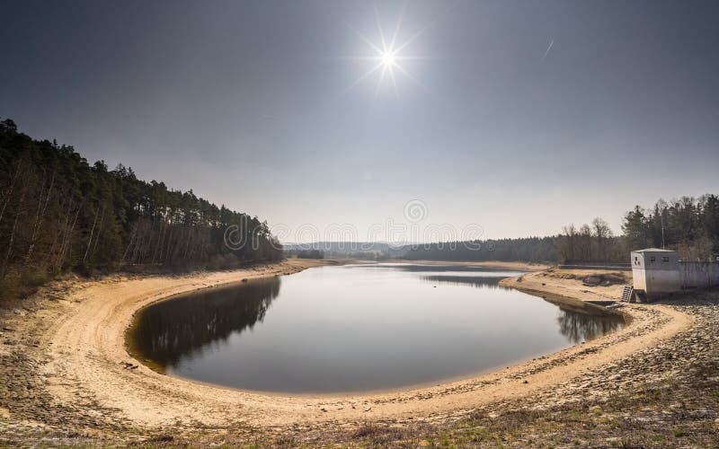 Small Reservoir Under the Direct Rays of the Sun Stock Photo - Image of ...