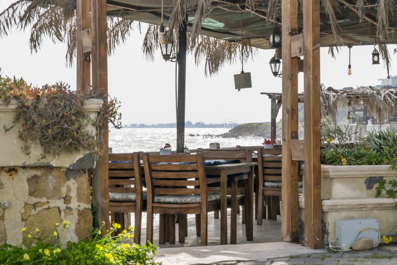 Small Restaurant on the Mediterranean Coast. Traditional Mediterranean ...