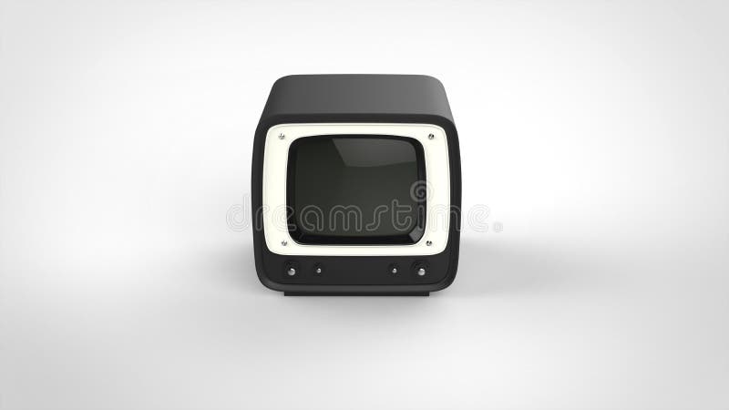 Small retro style box TV stock illustration. Illustration of analog ...