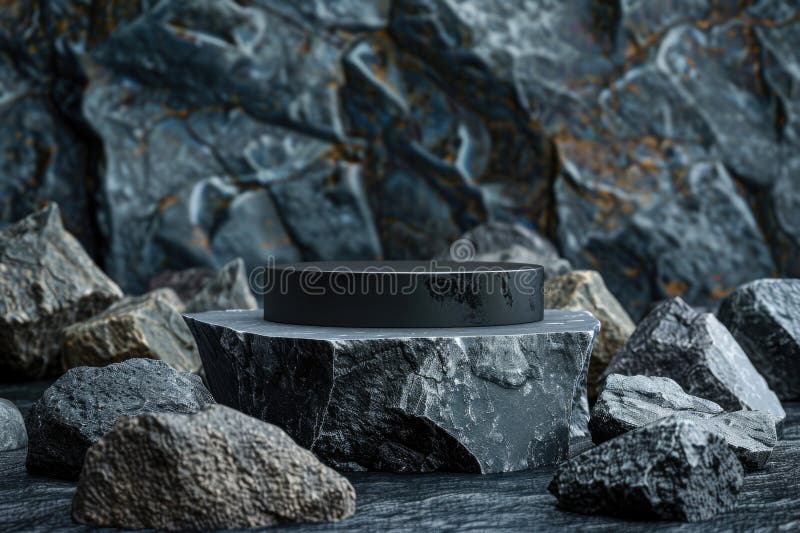 A Small Ring Sits Atop a Pile of Rocks, Waiting for Its Owner Stock ...