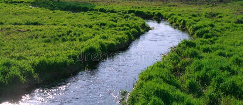 Small river stock photo. Image of drain, landscape, green - 5100526