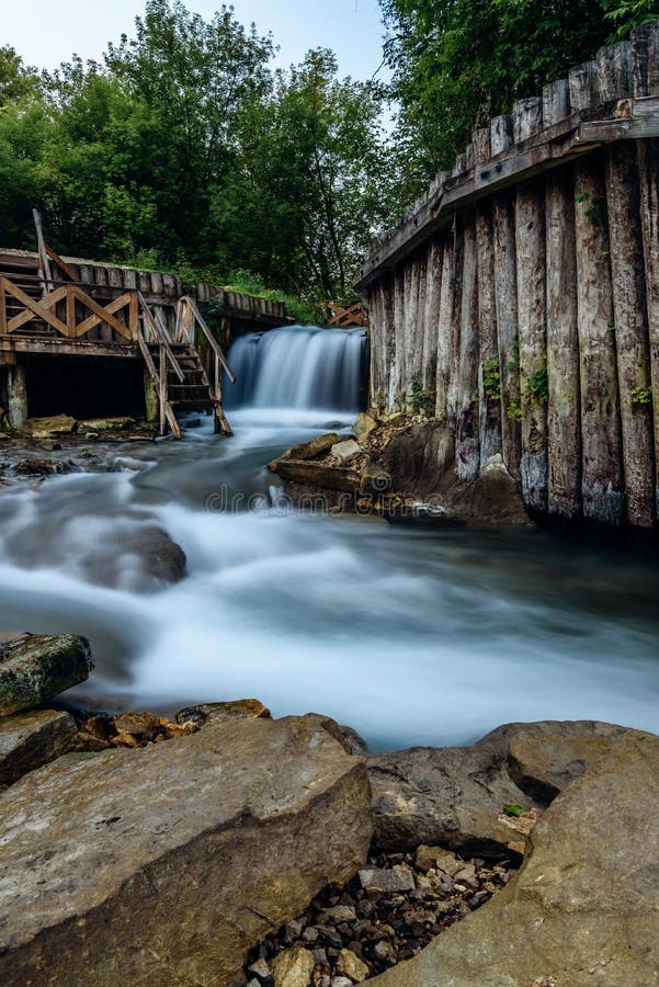 Small River Flowing through Rocks Stock Image - Image of environment ...