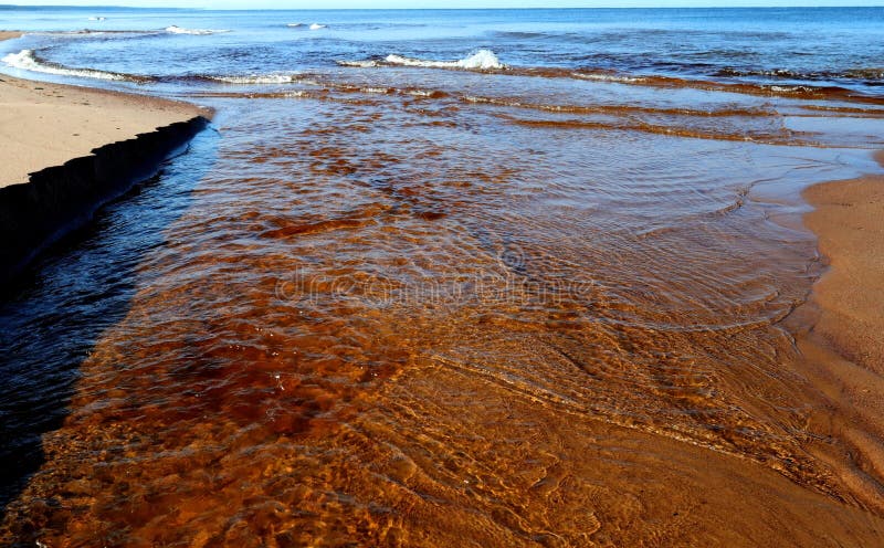 View of the River Flowing To the Sea from the White Dune. Stock Photo ...