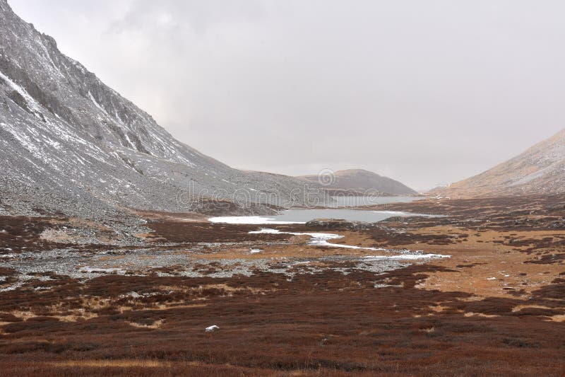 Frozen Lake Two Mountain Ranges Stock Photos - Free & Royalty-Free ...