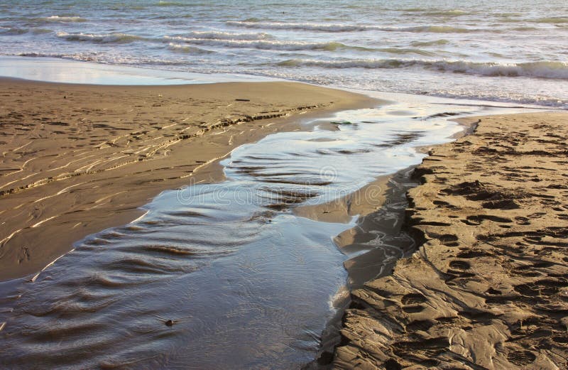 Small River. Gutter. Loss of Water. Broken Pipe Stock Image - Image of ...