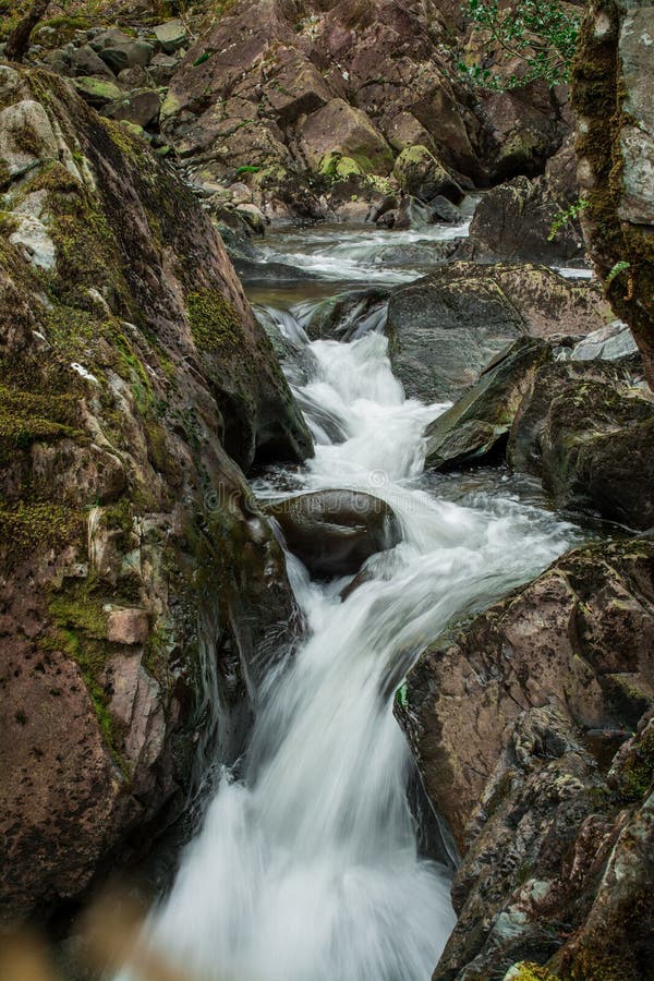 A Small River in the Mountains with Clear Water in Wales UK Stock Image ...