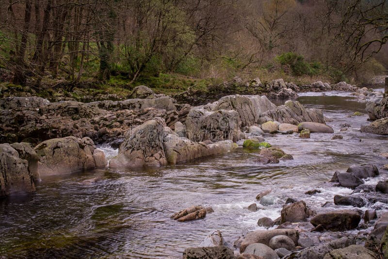 A Small River in the Mountains with Clear Water in Wales UK Stock Photo ...