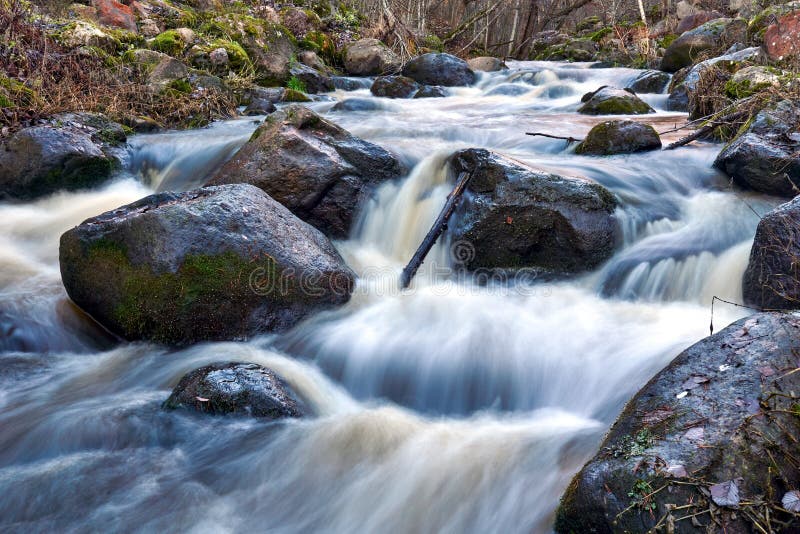 River and Rapids in Cold Winter Day Stock Photo - Image of moss, nature ...