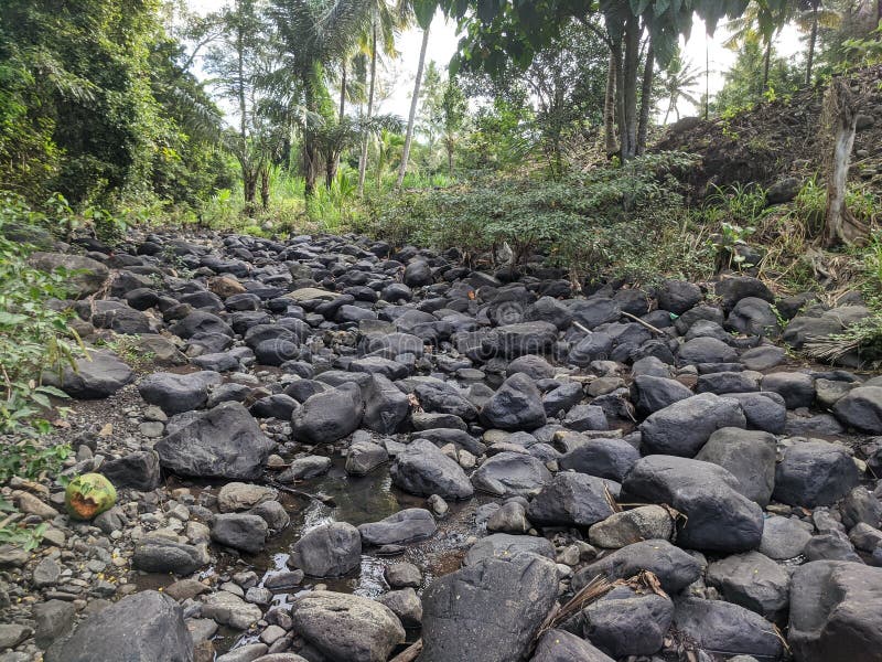 Small River Rocks at Low Tide in the Village 5 Stock Photo - Image of ...