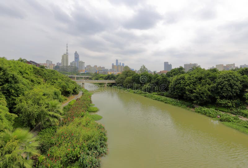 Small River in Nanning City, Adobe Rgb. Stock Image - Image of guangxi ...