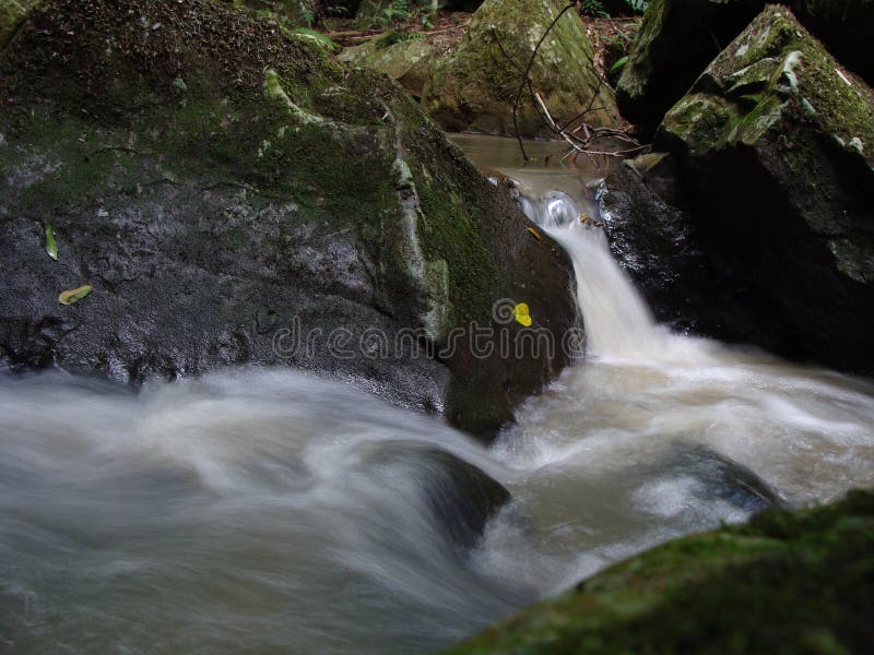 Small River Water Fall in Close Up Stock Image - Image of nature, water ...