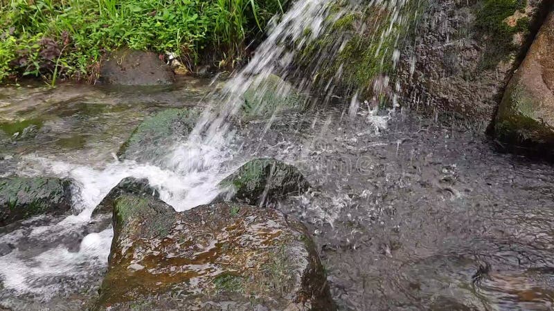 Small River Water with Rocks and Falling Water Stock Footage - Video of ...
