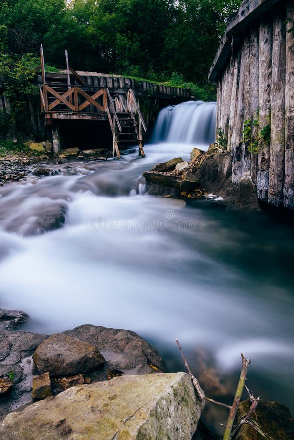 Small River Flowing through Rocks Stock Image - Image of falls ...