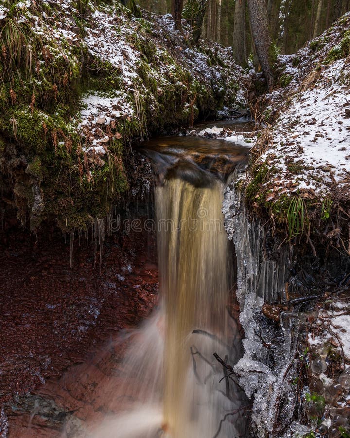 Small River Waterfall in the Forest Stock Photo - Image of environment ...