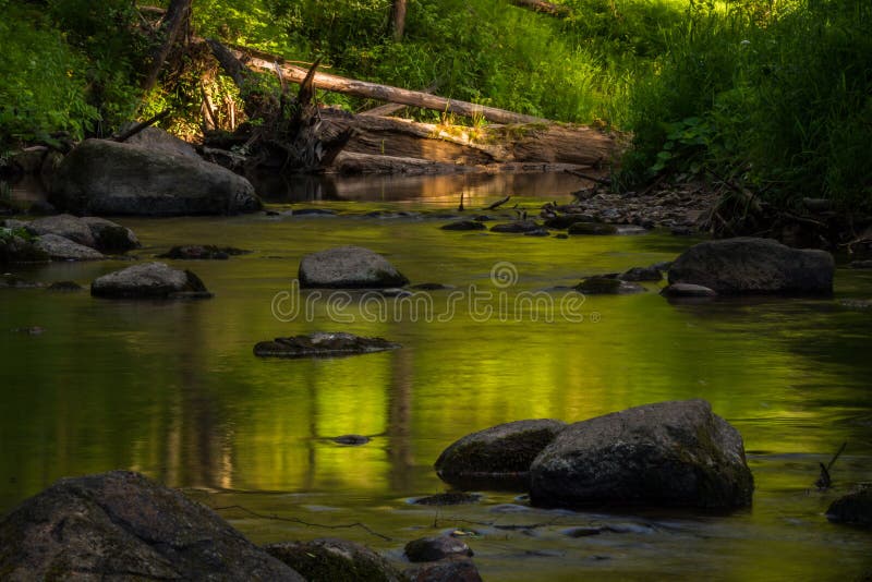 Small river stock image. Image of moss, horizontal, green - 50035185