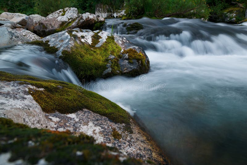 Small Rivers with Stones in Long Exposure Stock Image - Image of hiking ...