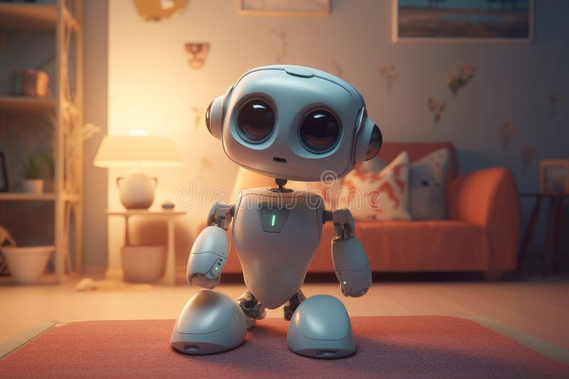 Small Robot Assistant. Generate Ai Stock Illustration - Illustration of ...