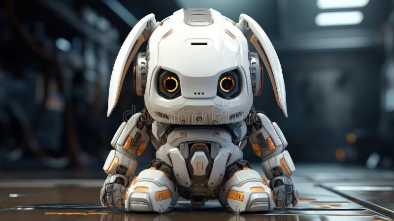 Small Robot Standing in the Computer Stock Image - Image of small ...