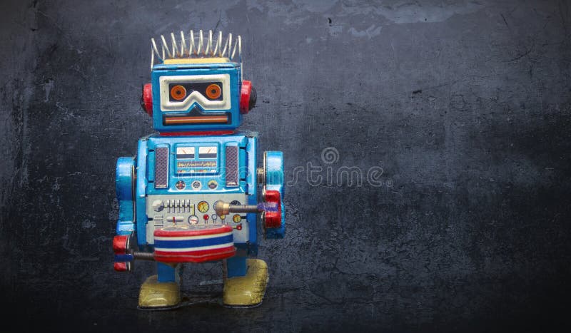 Small Robot Standing in the Computer Stock Image - Image of small ...
