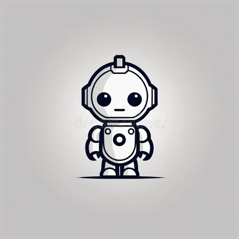 Happy Little Robot Logo stock photo. Image of digital - 309735372