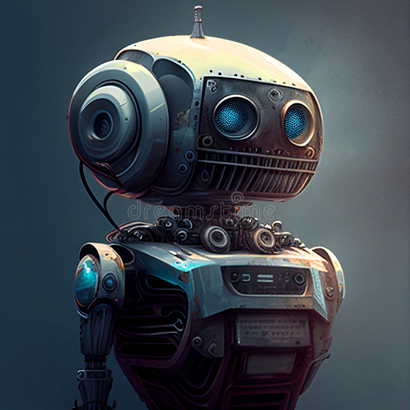Small Robot of the Future with Artificial Intelligence Stock ...