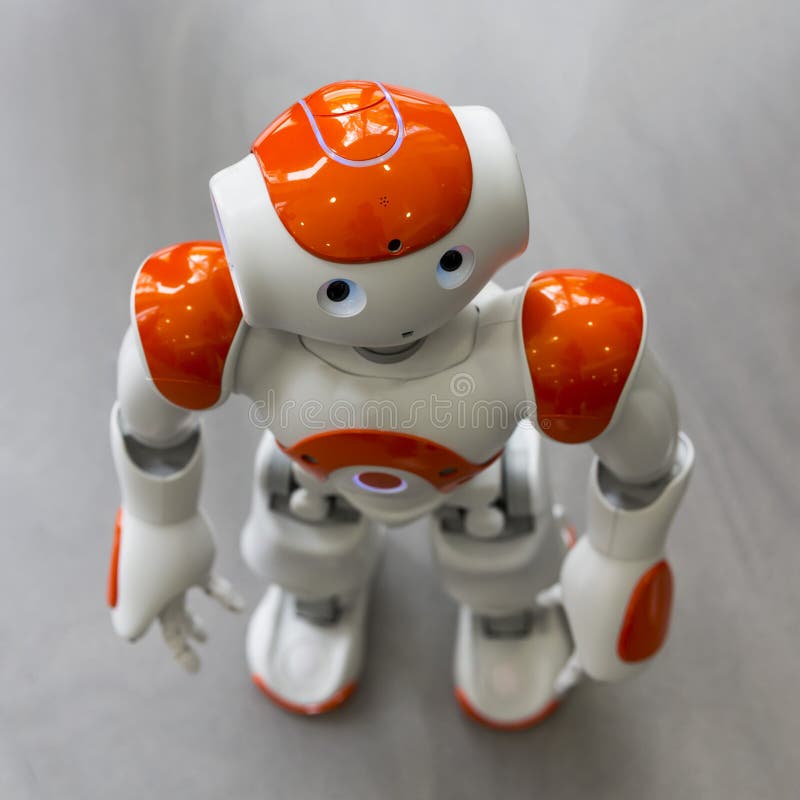 Small Robot with Human Face and Body. AI Stock Photo - Image of ...