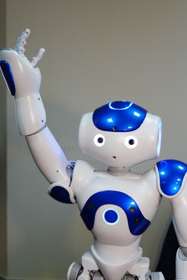 A Small Robot with a Human Face and a Humanoid Body. Artificial ...